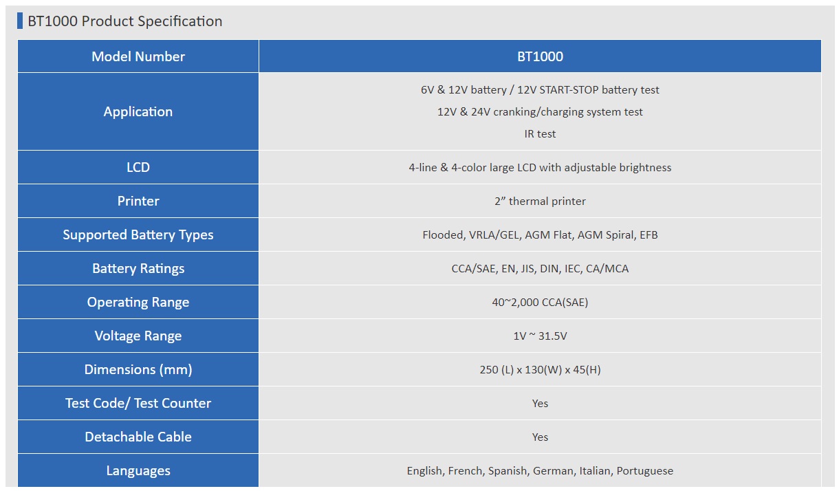 [DHC] BT-1000 Digital Battery Tester with Printer – Eu Soon Tools Sdn Bhd