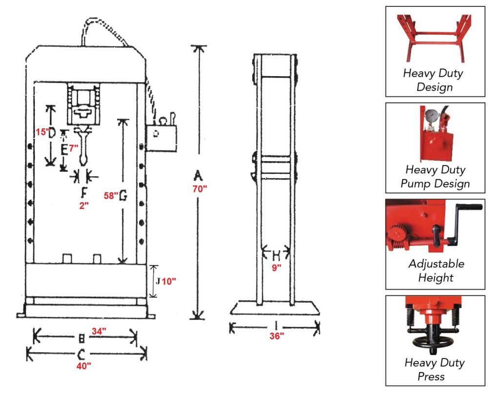 5037 40 Ton Heavy Duty Press Head – Eu Soon Tools Sdn Bhd